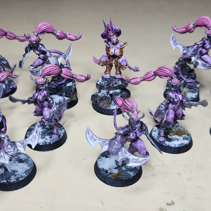 3D Print of Drow Demonic Harpys and Valkyries Bundle - Include 7 pinup ...