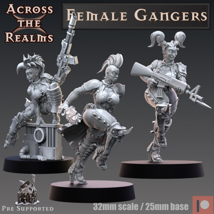 3D Printable Female Gangers - Modular by Across the Realms