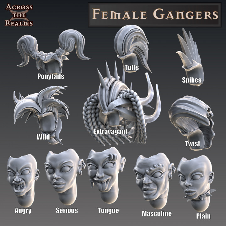 3D Printable Female Gangers - Modular by Across the Realms