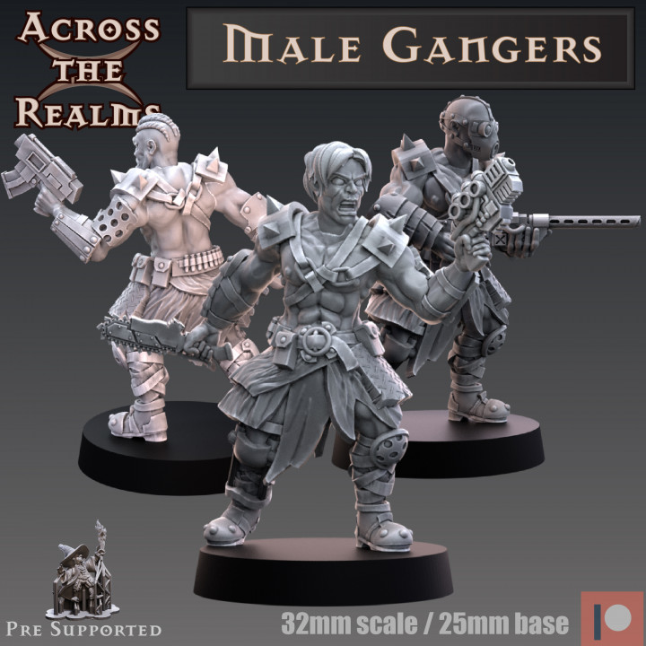 3D Printable Male Gangers - Modular by Across the Realms