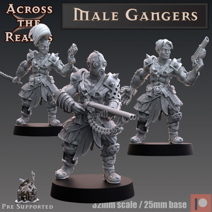 3D Printable Male Gangers - Modular by Across the Realms