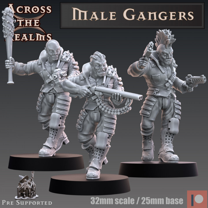 3D Printable Male Gangers - Modular by Across the Realms