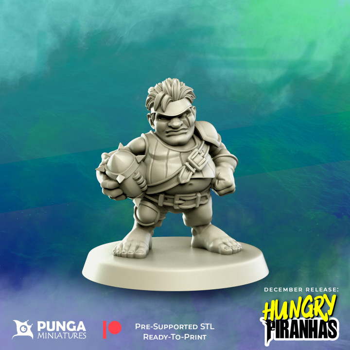3D Printable Halfling Lineman 1 by Punga Miniatures