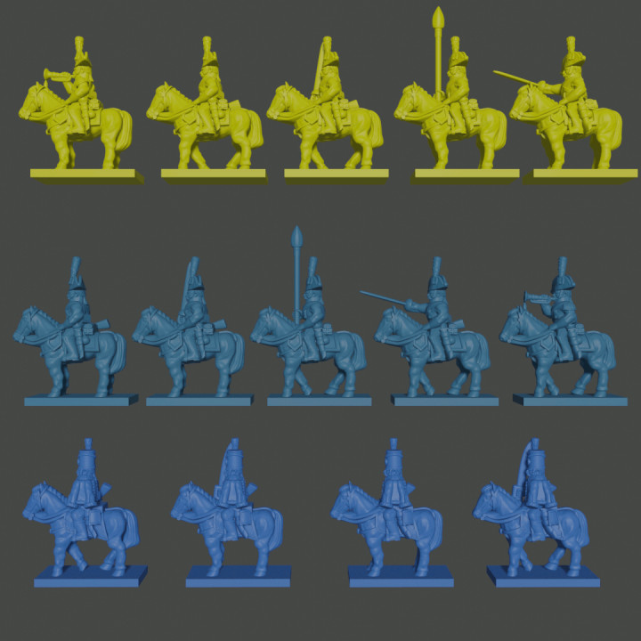 3D Printable 6-15mm Prussian Cavalry: Cuirassiers, Dragoons, Hussars ...