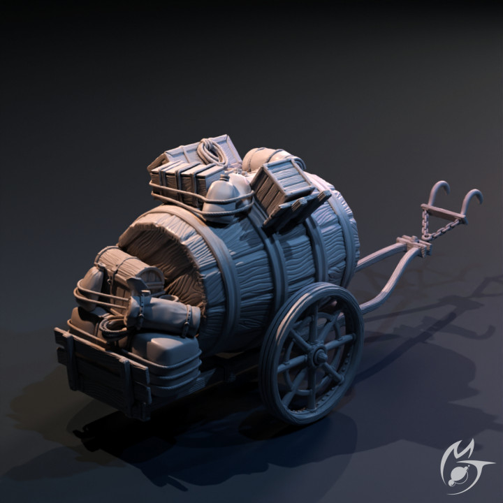 3D Printable Barrel Cart - the Ulmeni Caravan by Making Tlon