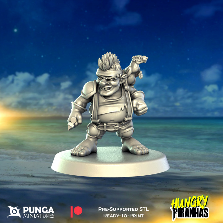3D Printable Halfling Lineman 9 by Punga Miniatures
