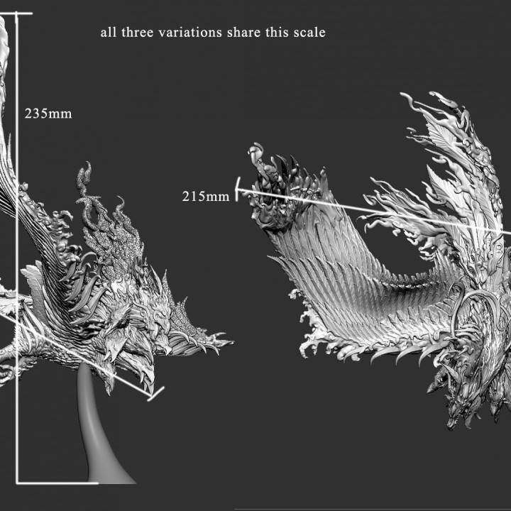 3D Printable Jiu Feng single head (phoenix) by Mini Monster Mayhem