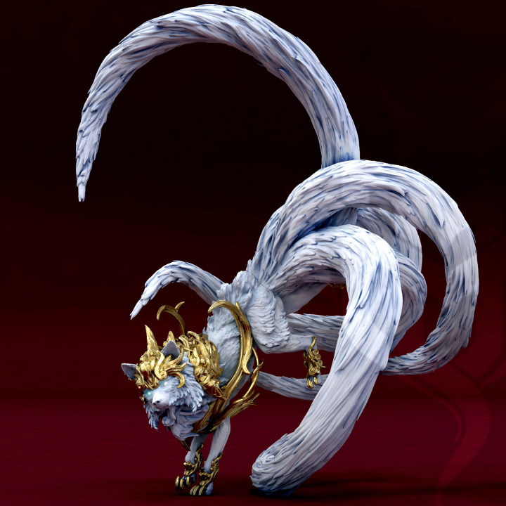 3D Printable Kitsune (pose 2 of 2) armored by Mini Monster Mayhem