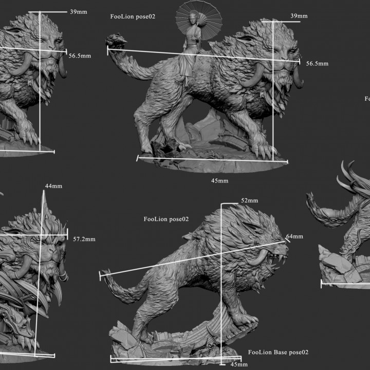 3D Printable Komainu/ foo lion (1 of 2 armored) by Mini Monster Mayhem