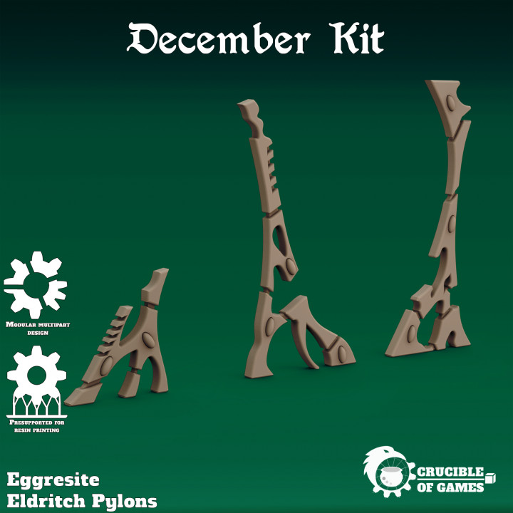 3D Printable Eldritch Pylons by Crucible of Games