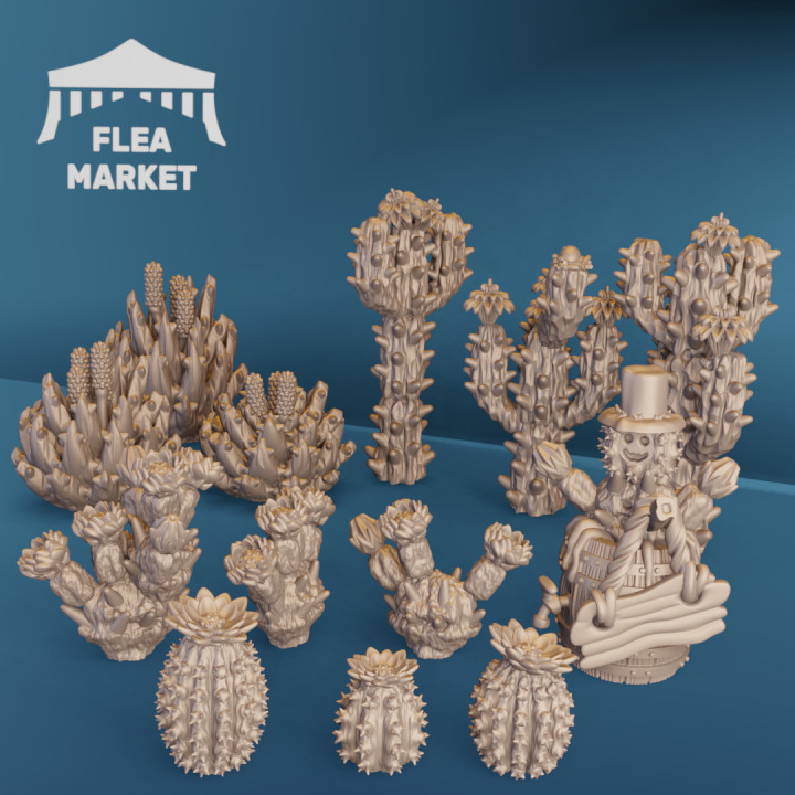 3D Printable Blooming Cactus Pack by Flea Market