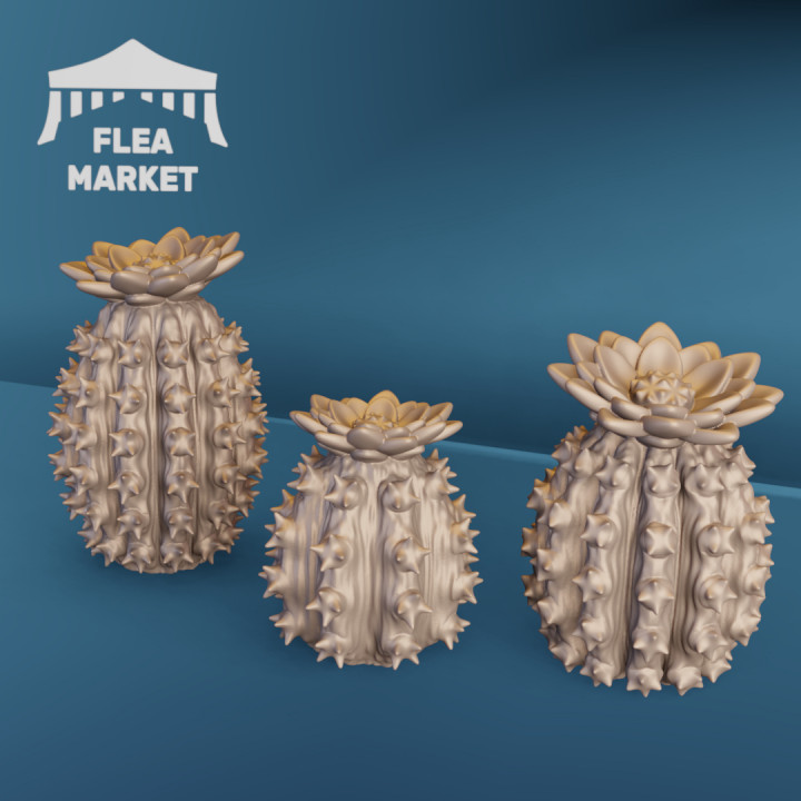 3D Printable Blooming Cactus Pack by Flea Market