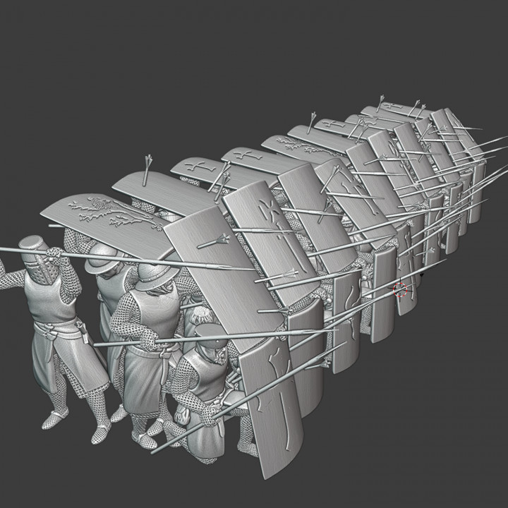 3D Printable Teutonic Shield Wall - Medieval infantry formation by ...