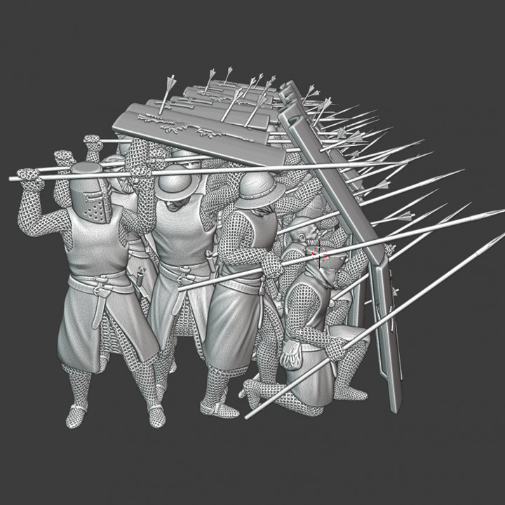 3D Printable Teutonic Shield Wall - Medieval infantry formation by ...