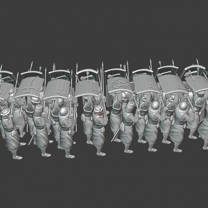 3D Printable Teutonic Shield Wall - Medieval infantry formation by ...
