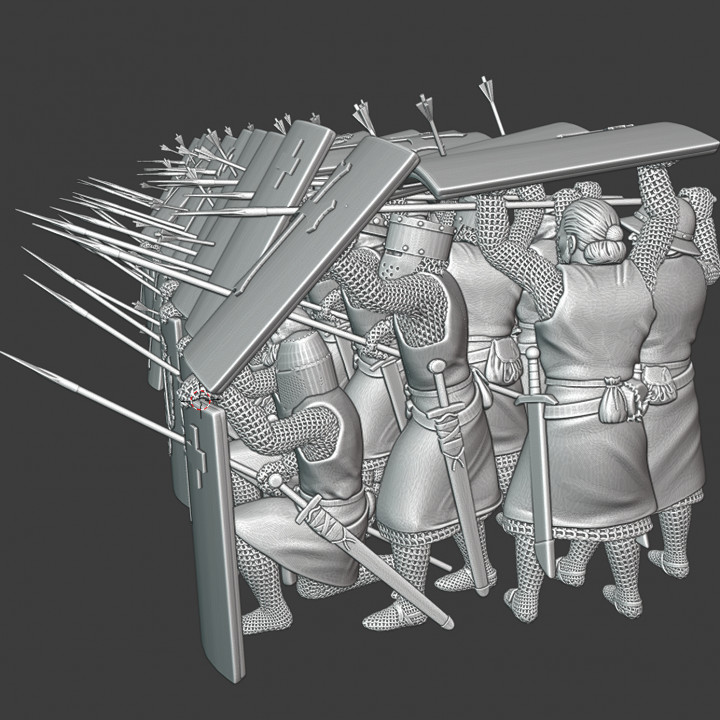 3D Printable Teutonic Shield Wall - Medieval infantry formation by ...