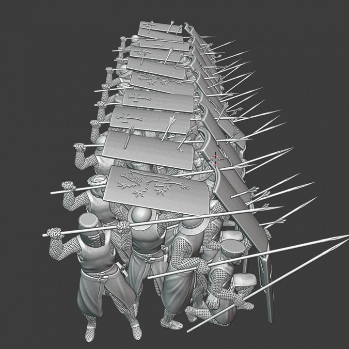 3D Printable Teutonic Shield Wall - Medieval infantry formation by ...