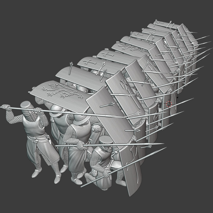 3D Printable Teutonic Shield Wall - Medieval infantry formation by ...