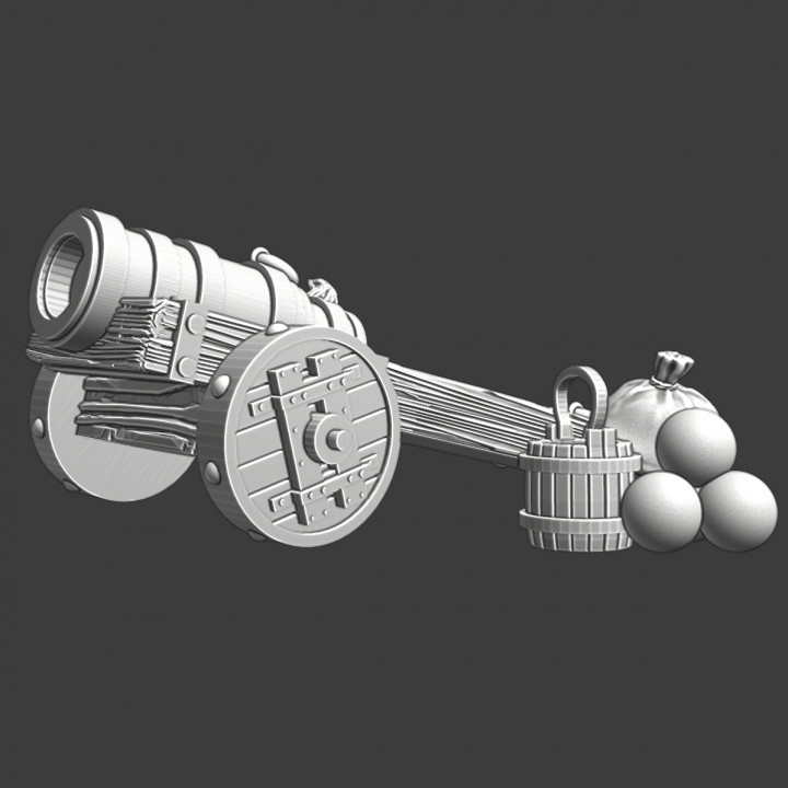 3D Printable Medieval small wheeled canon - bombard by Northern ...