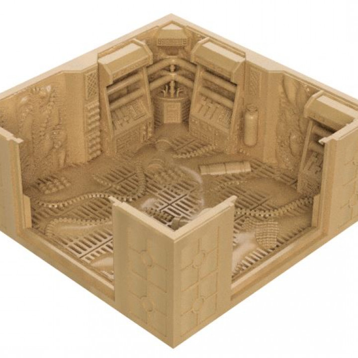 3D Printable Sci Fi Alien Corridor - Corner#2 by Mark