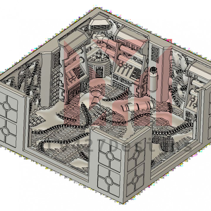 3D Printable Sci Fi Alien Corridor - Corner#2 by Mark