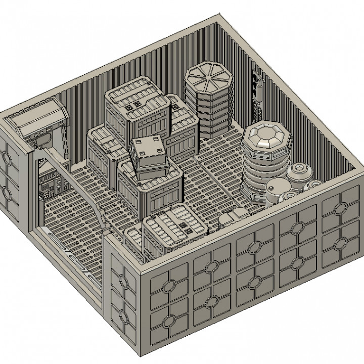 3D Printable Sci Fi Corridor - Storage Bay#2 by Mark