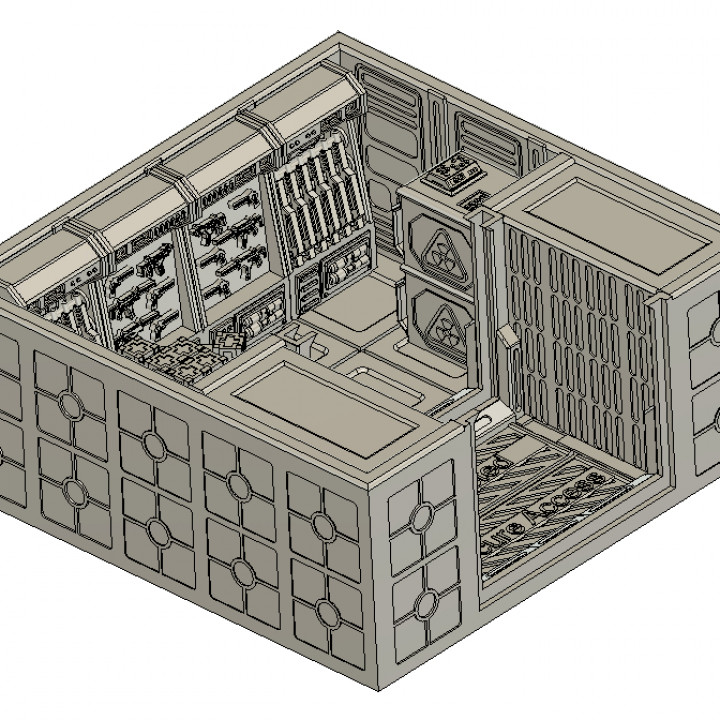 3D Printable Sci Fi Corridor - Weapons Room by Mark