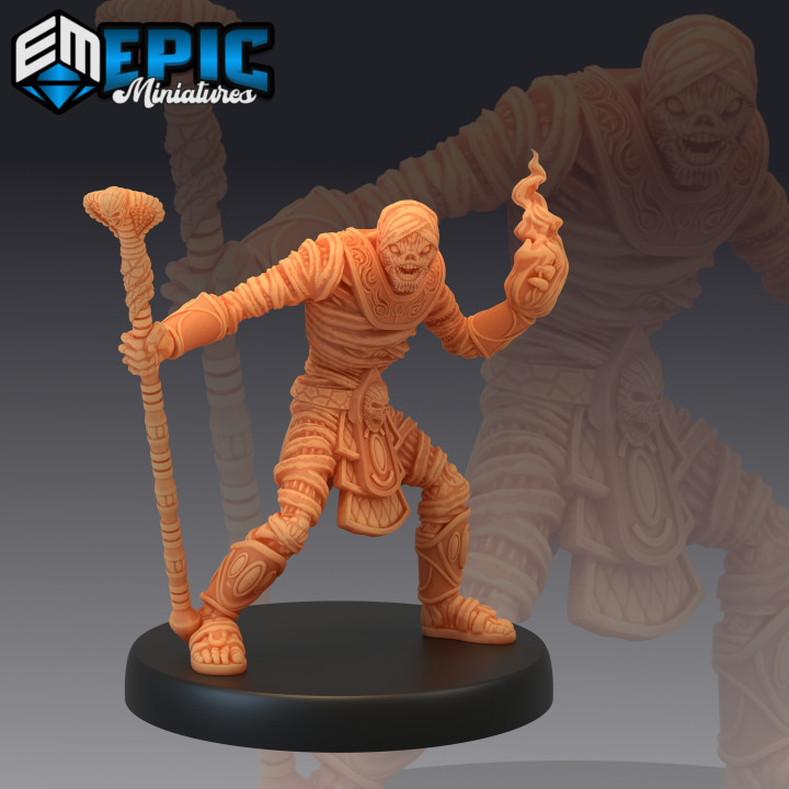3D Printable Mummy Mage Set / Undead Wizard / Egyptian Sorcerer by Epic ...