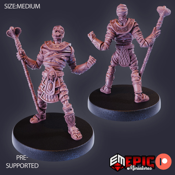 3D Printable Mummy Mage Set / Undead Wizard / Egyptian Sorcerer by Epic ...