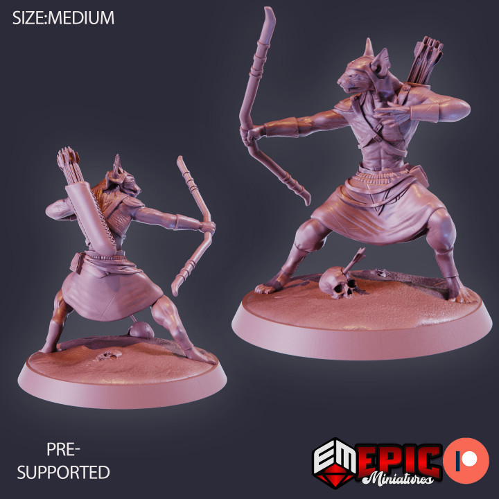 3D Printable Catfolk Sphynx Archer / Feline Warrior / Desert Fighter by ...