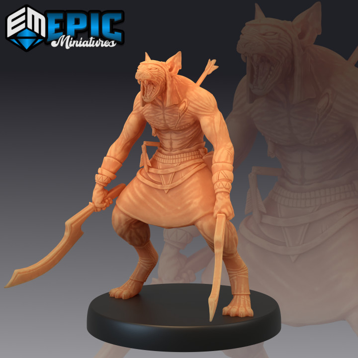 3D Printable Catfolk Sphynx Set / Feline Warrior / Desert Fighter by ...