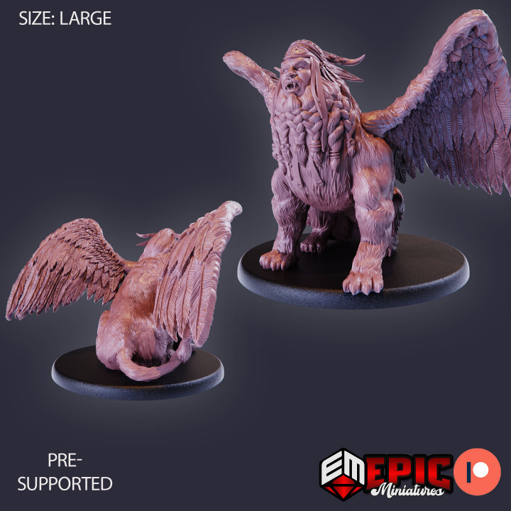 3D Printable Androsphinx Angry / Male Sphinx / Dune Monster / Egyptian ...
