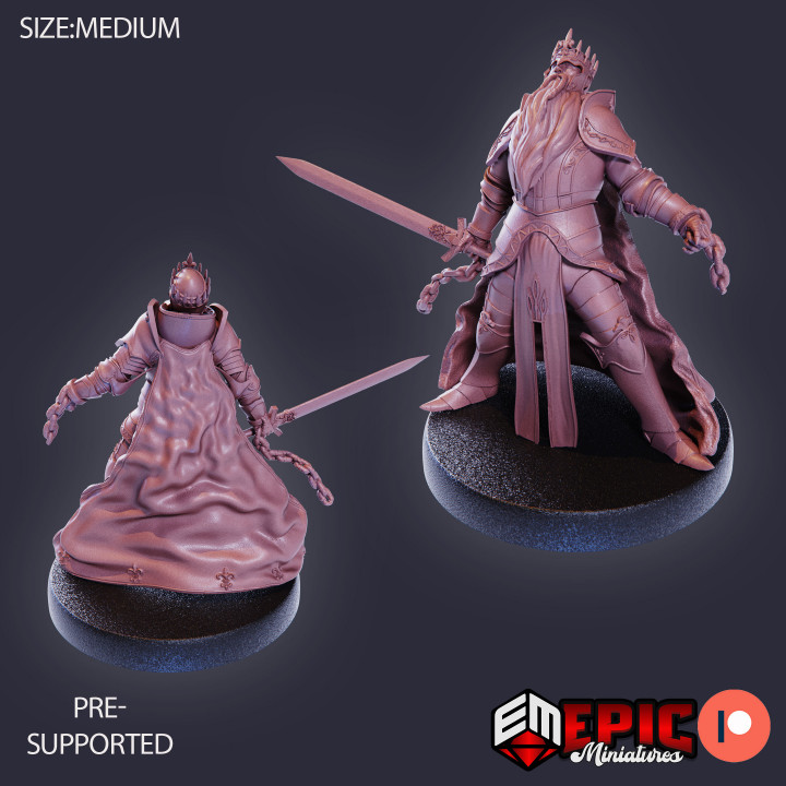 3D Printable Revenant King Set / Undead Leader / Chained Ghost Monarch ...