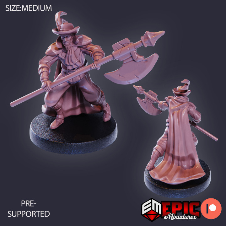 3D Printable Musketeer Halberd / Two Handed Warrior / Kings Guard ...