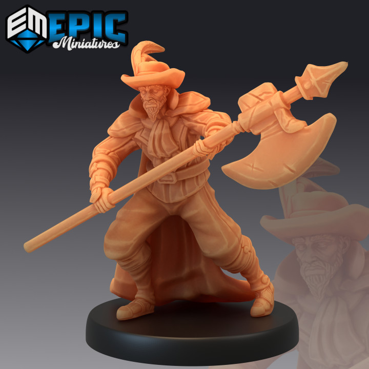 3D Printable Musketeer Halberd / Two Handed Warrior / Kings Guard ...