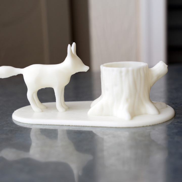 3D Printable Fox pen holder by Philippe Barreaud