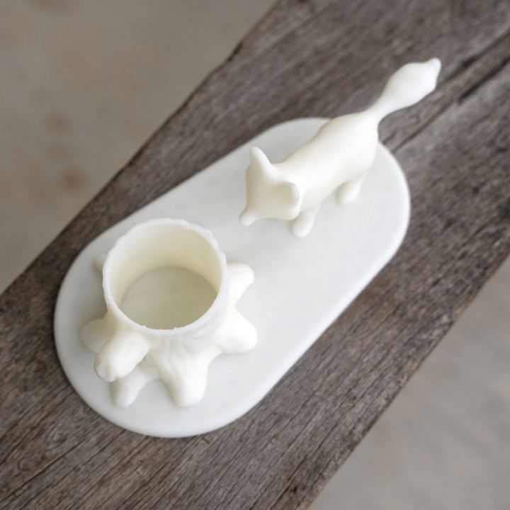 3D Printable Fox pen holder by Philippe Barreaud