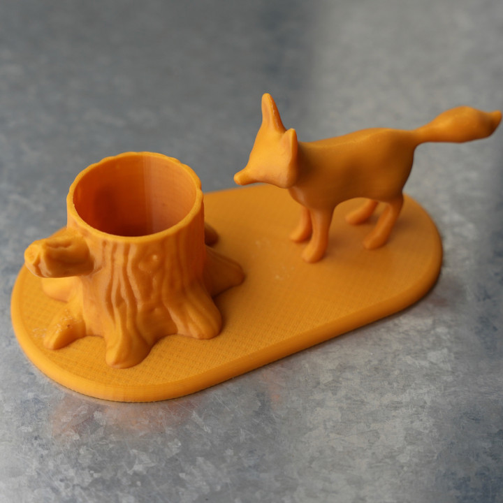3D Printable Fox pen holder by Philippe Barreaud