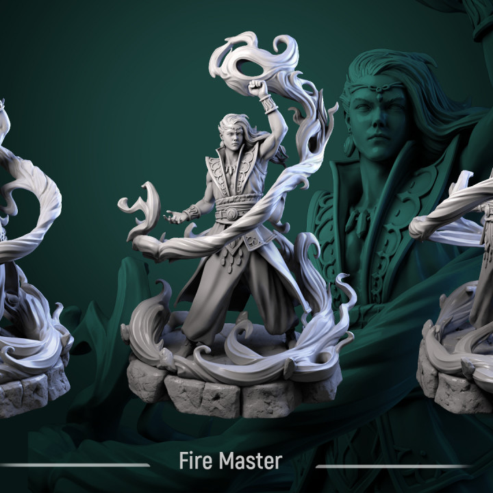 3D Printable Fire master 32mm and 75mm pre-supported by White Werewolf ...