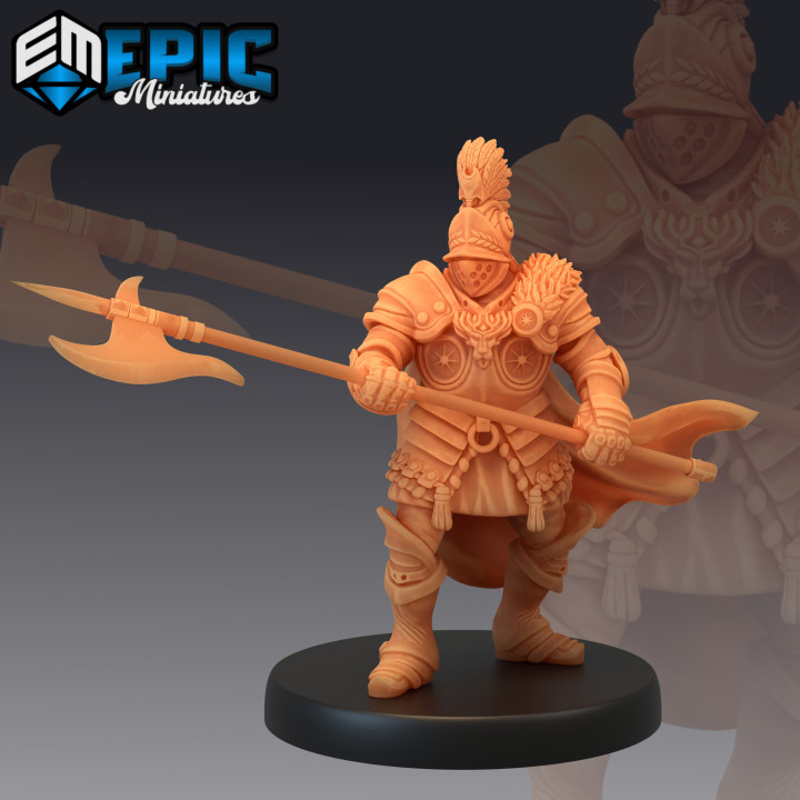 3D Printable Castle Knight Guard / Armored Warrior / Halberd Fighter by ...