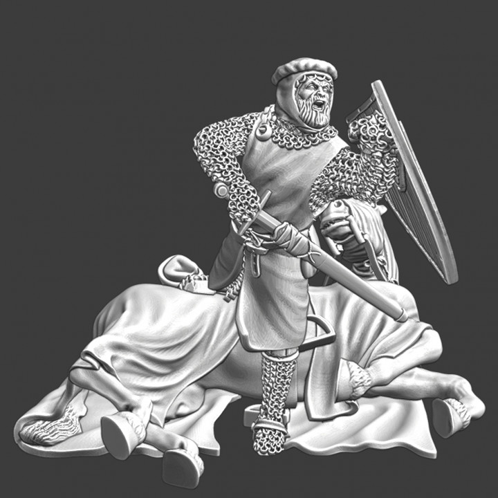 3D Printable Medieval crusader knight - wounded horse by Northern ...
