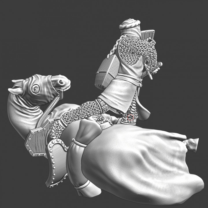 3D Printable Medieval crusader knight - wounded horse by Northern ...