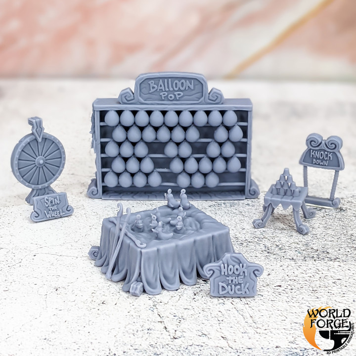 3D Printable Carnival Games - Terrain by World Forge Miniatures