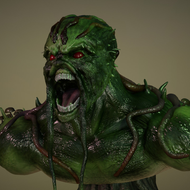 3D Printable Swamp Thing Bust by Manuel Esteban