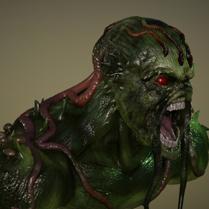 3D Printable Swamp Thing Bust by Manuel Esteban