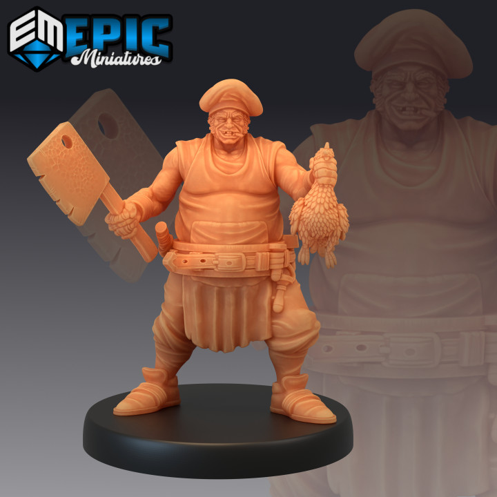 3D Printable Drunk Cook Set / Fighting Butcher / Villager / Human ...