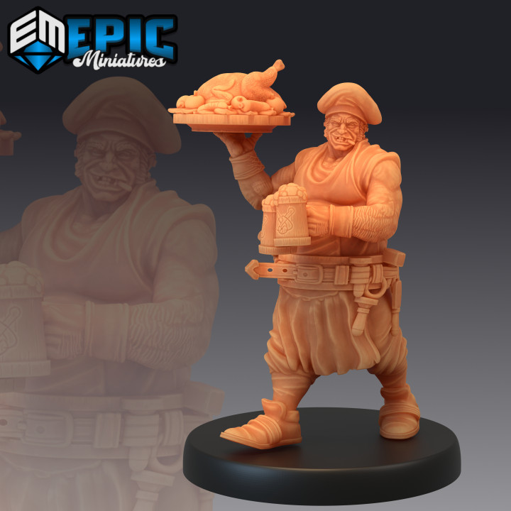 3D Printable Drunk Cook Set / Fighting Butcher / Villager / Human ...