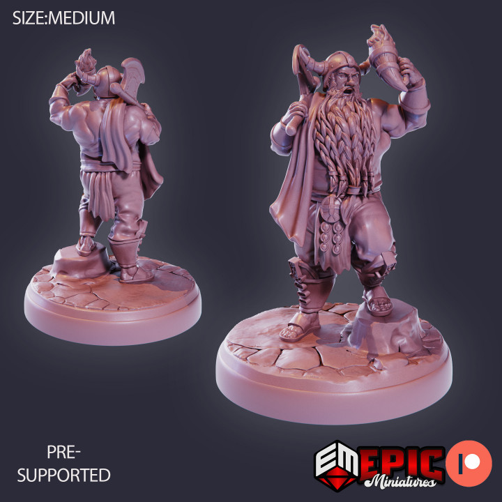 3D Printable Adventurer Dwarf Drinking / Dwarven Warrior / Axe Fighter ...