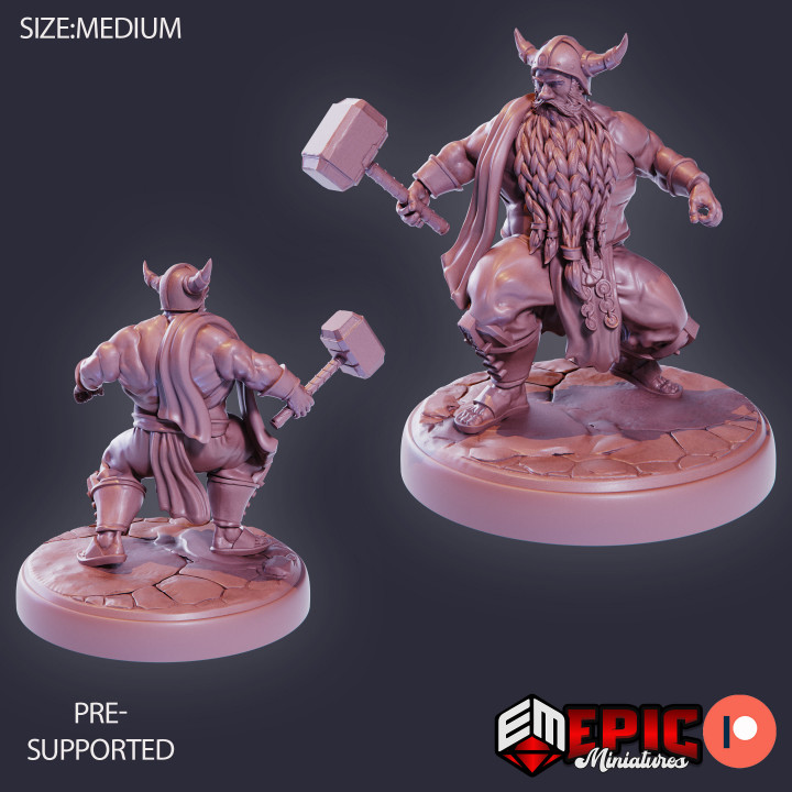 3D Printable Adventurer Dwarf Fighting / Dwarven Warrior / Hammer ...