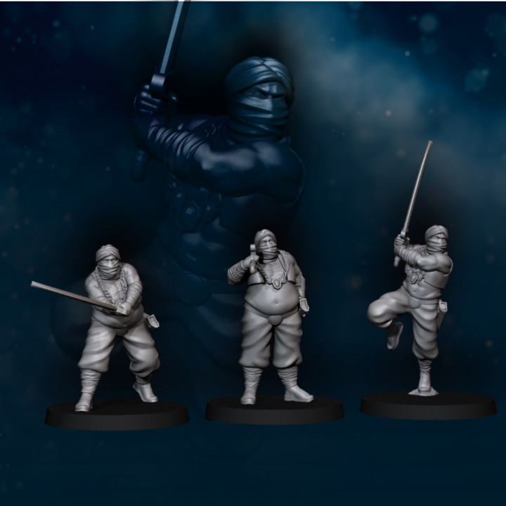 3D Printable 3x Merchant Guard | Snake Army | Fantasy by Davale Games